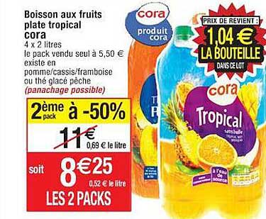 Promo Boisson Aux Fruits Plate Tropical Cora chez Auchan - iCatalogue.fr