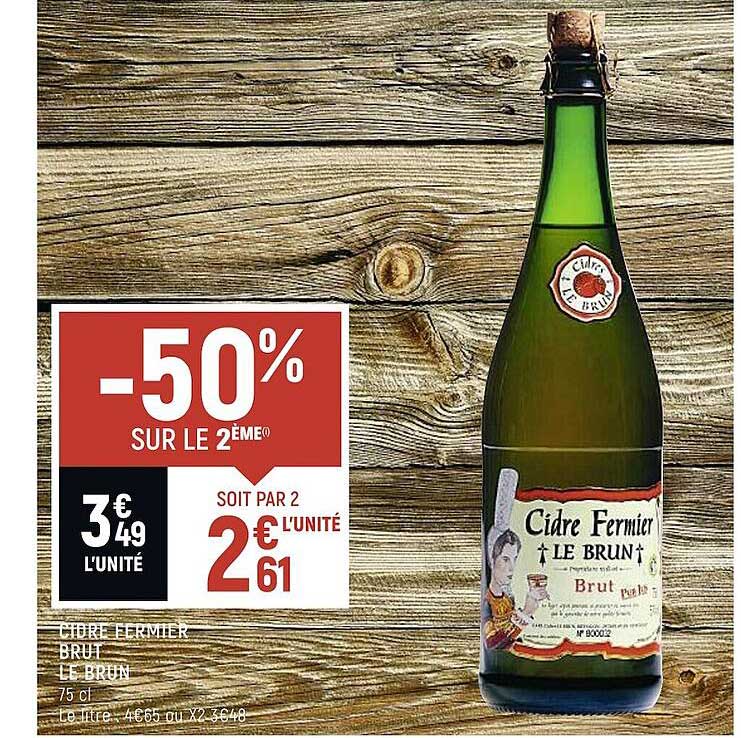 Promo Cidre Fermier Brut Le Brun chez Vival - iCatalogue.fr