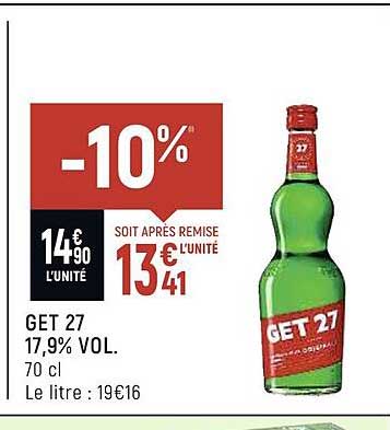 Promo Get 27 17,9% Vol. chez Spar - iCatalogue.fr