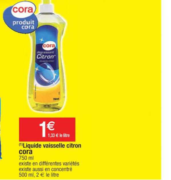 Promo Liquide Vaisselle Citron Cora chez Cora - iCatalogue.fr