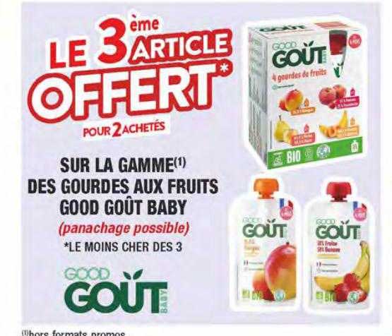 Promo La Gamme Des Gourdes Aux Fruits Good Goût Baby chez Migros France ...
