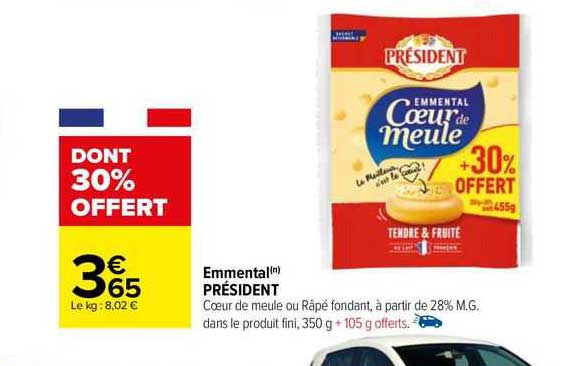 Promo Emmental Président chez Carrefour - iCatalogue.fr
