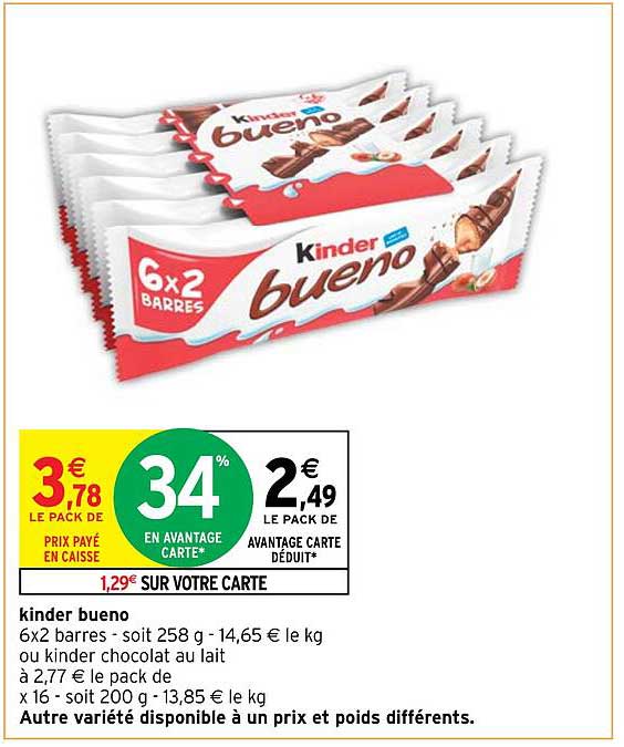 Promo Kinder Bueno chez Intermarché - iCatalogue.fr