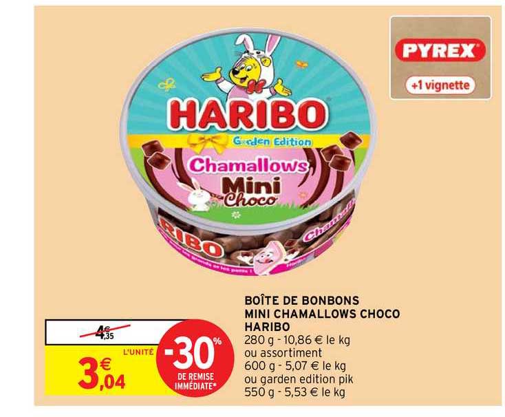 Offre Boîte De Bonbons Mini Chamallows Choco Haribo chez Intermarche Hyper