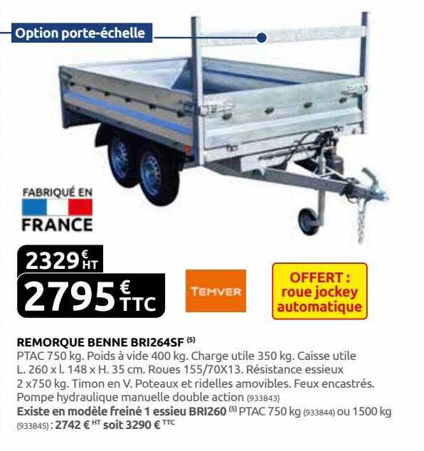 Promo Remorque Benne Temver chez Rural Master - iCatalogue.fr