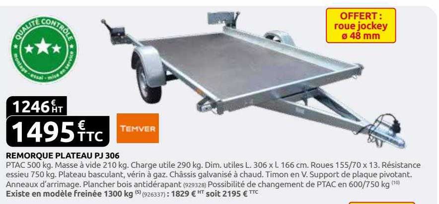 Promo Remorque Plateau Pj 306 Temver chez Rural Master - iCatalogue.fr