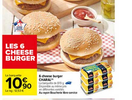 Promo 6 Cheese Burger Charal chez Carrefour - iCatalogue.fr