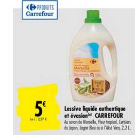 Promo Lessive Liquide Authentique Et évasion Carrefour chez Carrefour ...