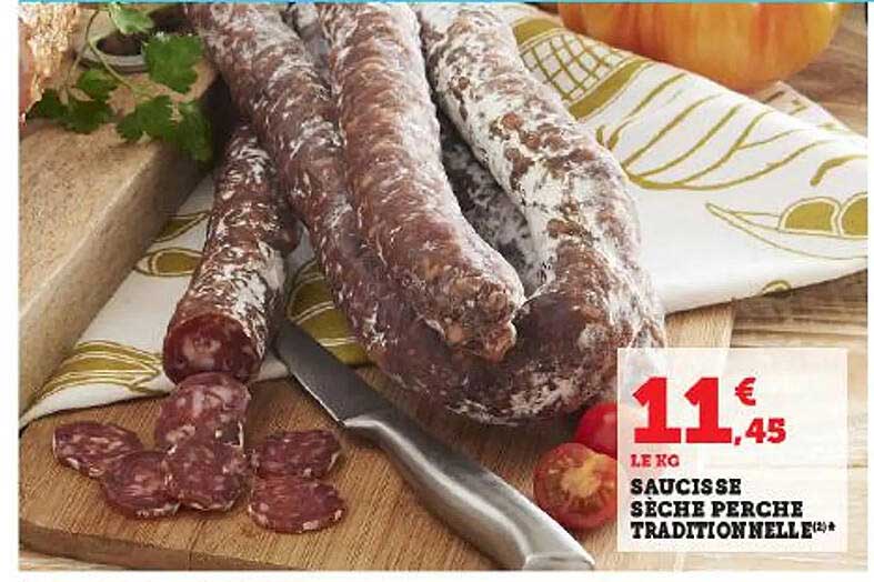 Promo Saucisse Sèche Perche Traditionnelle chez Hyper U - iCatalogue.fr