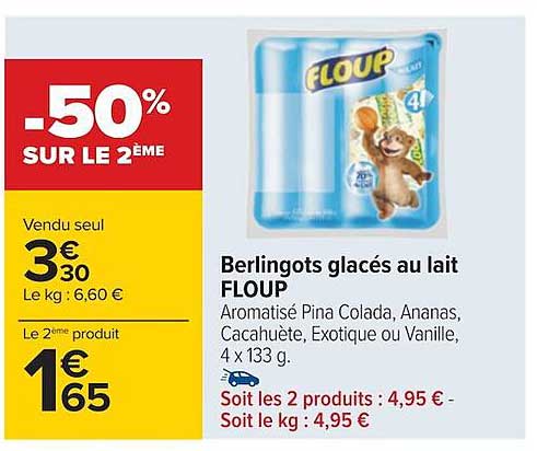 Promo Berlingots Glacés Au Lait Floup chez Carrefour - iCatalogue.fr