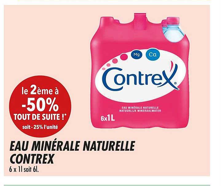 Promo Contrex Eau Minérale Naturelle Le 2ème -50% chez Franprix ...