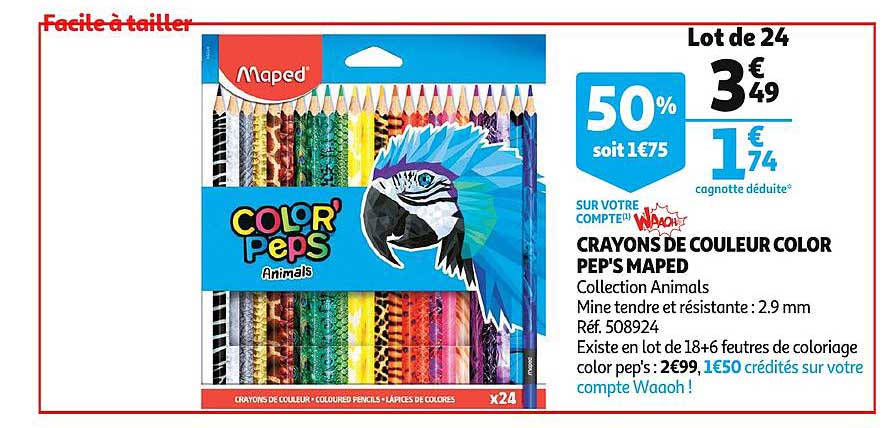 Promo Crayons De Couleur Color Pep's Maped chez Auchan - iCatalogue.fr