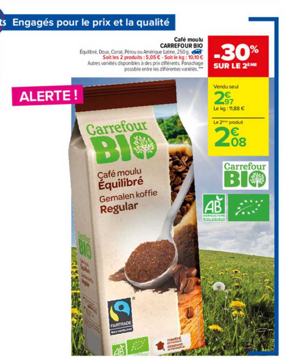 Promo Café Moulu Carrefour Bio chez Carrefour - iCatalogue.fr