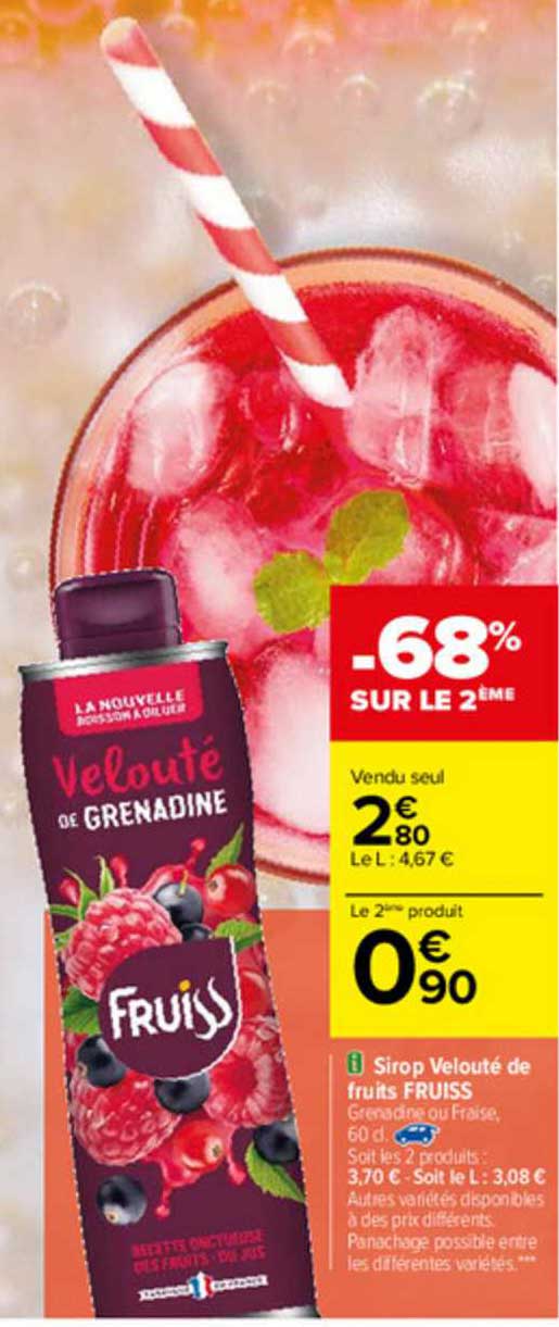 Promo Sirop Velouté De Fruits Fruiss chez Carrefour - iCatalogue.fr