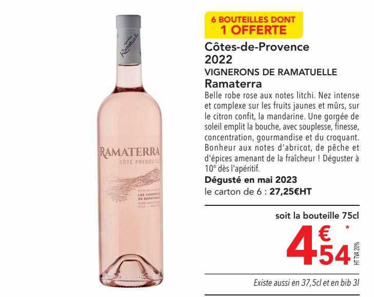 Promo Côtes De Provence 2022 Vignerons De Ramatuelle Ramaterra Chez