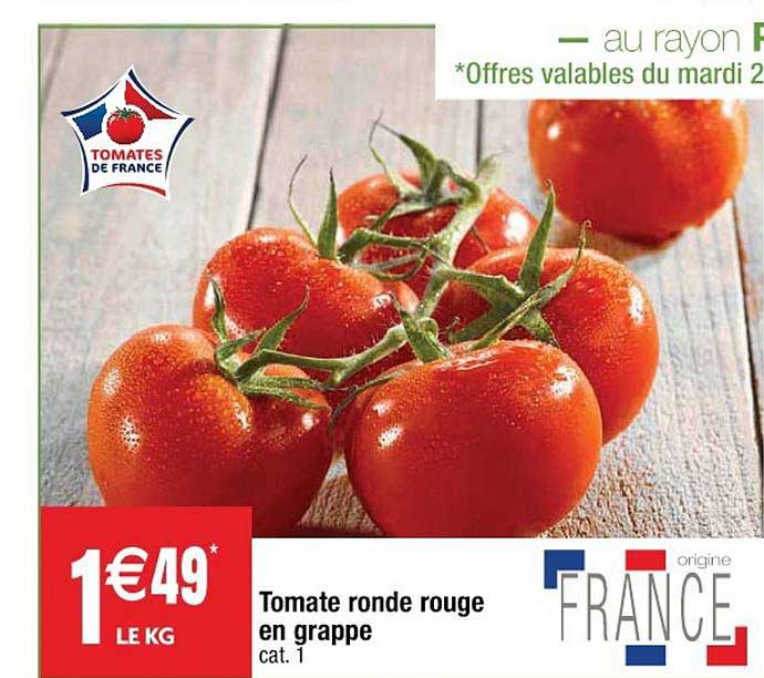 Promo Tomate Ronde Rouge En Grappe chez Cora - iCatalogue.fr