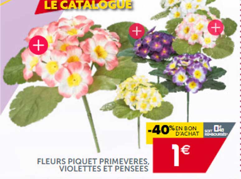 Promo Fleurs Piquet Primevères, Violettes Et Pensées chez GiFi ...