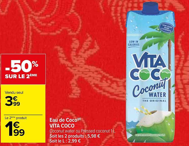 Promo Eau De Coco Vita Coco chez Carrefour Market - iCatalogue.fr