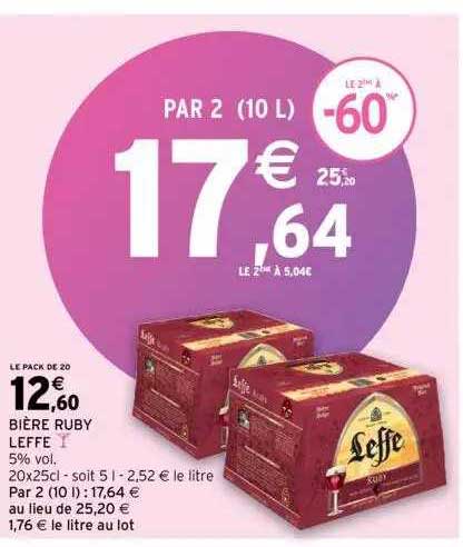Offre Bière Ruby Leffe chez Intermarche