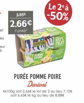 Promo Purée Pomme Poire Danival chez Naturalia - iCatalogue.fr