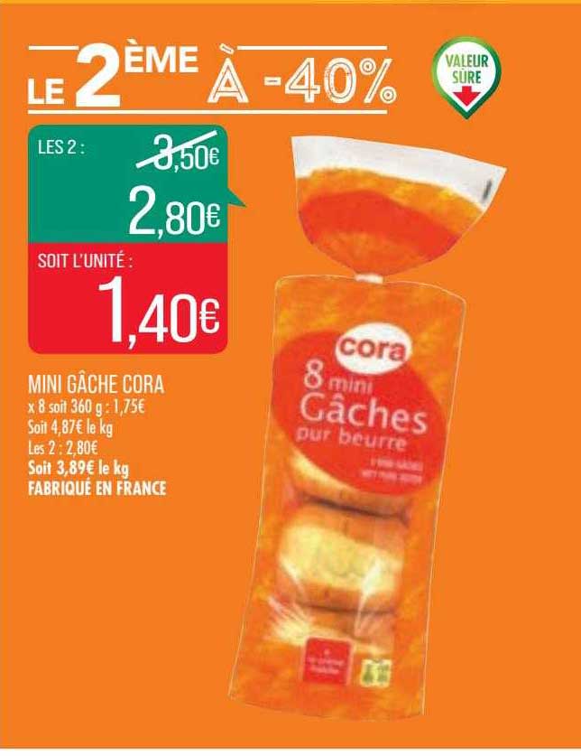 Promo Mini Gâche Cora chez Match - iCatalogue.fr