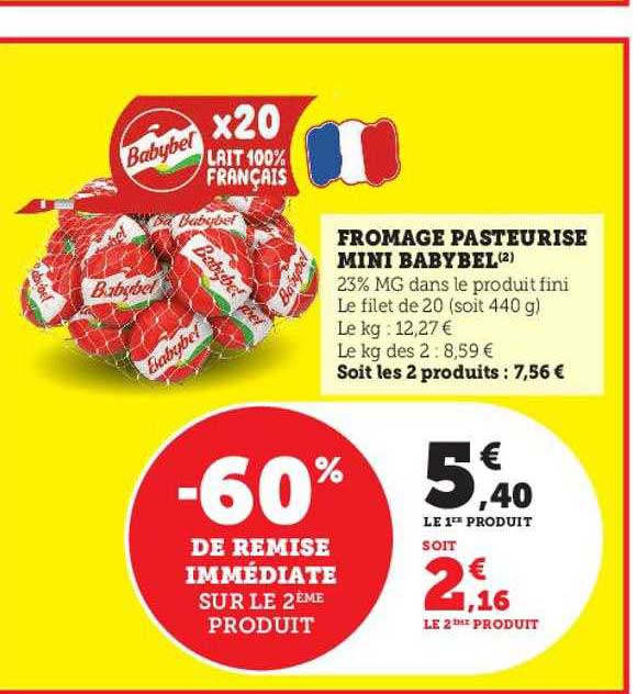 Promo Fromage Pasteurisé Mini Babybel chez Hyper U - iCatalogue.fr