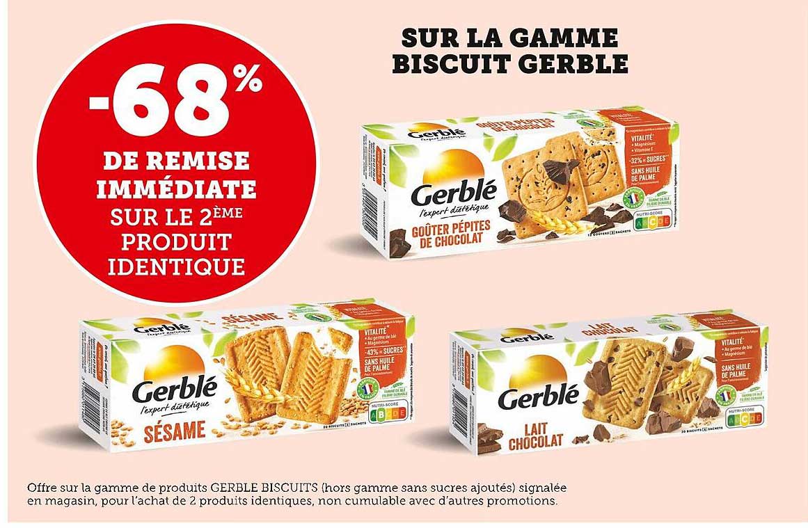 Promo La Gamme Biscuit Gerblé chez Super U - iCatalogue.fr