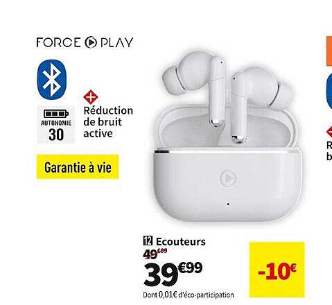 Promo écouteurs Force Play chez Conforama - iCatalogue.fr