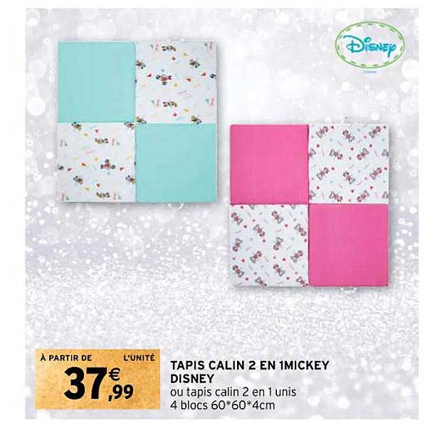Promo Tapis Calin 2 En 1 Mickey Disney chez Intermarché Hyper ...