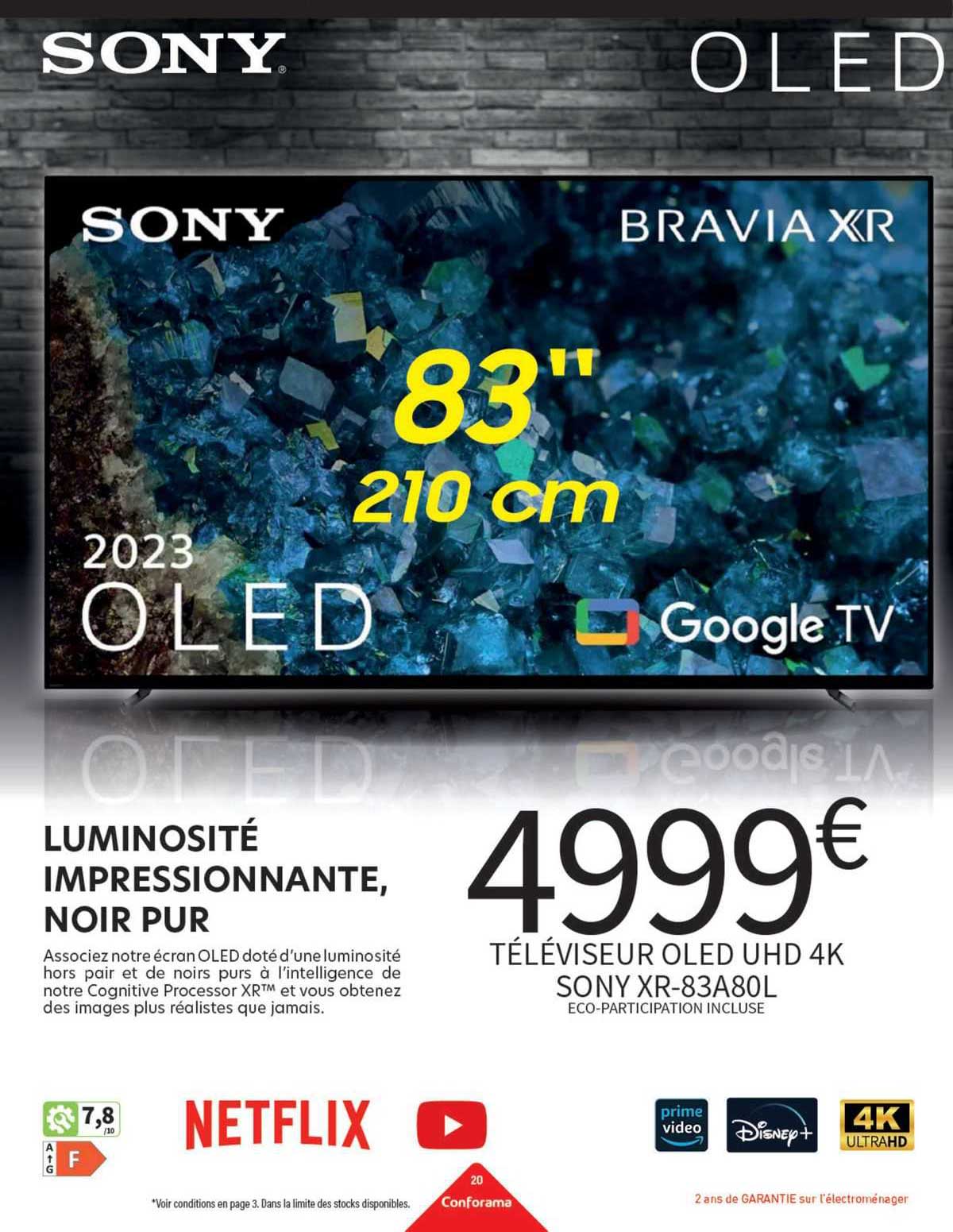 Promo Téléviseur Oled Uhd 4k Sony chez Conforama - iCatalogue.fr