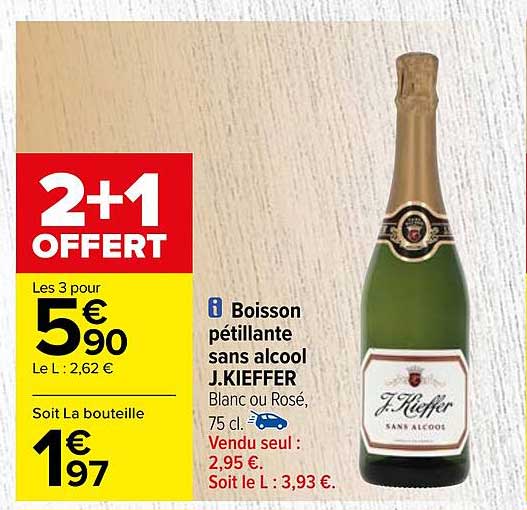 Promo Boisson Pétillante Sans Alcool J.kieffer chez Carrefour ...