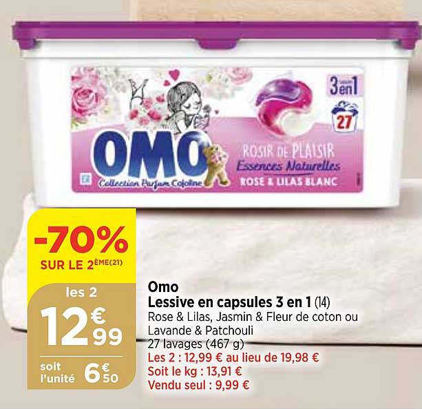Promo Omo Lessive En Capsules 3 En 1 chez Bi1 - iCatalogue.fr