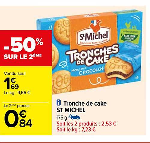 Promo Tronche De Cake St Michel chez Carrefour - iCatalogue.fr