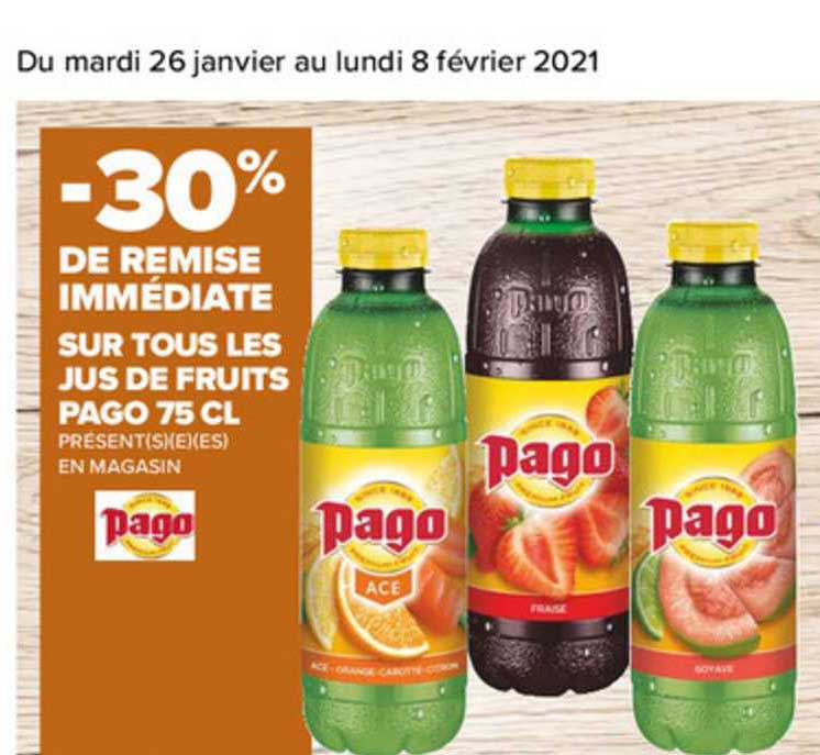 Promo Jus De Fruits Pago 75 Cl chez Carrefour - iCatalogue.fr