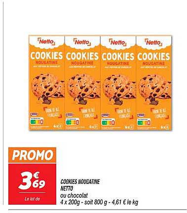 Promo Cookies Nougatine Netto chez Netto - iCatalogue.fr