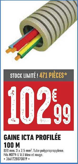 Promo Gaine Icta Profilée 100 M chez Brico Cash - iCatalogue.fr