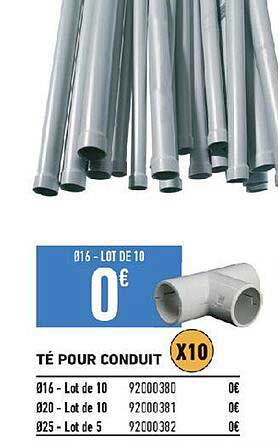 Promo Té Pour Conduit chez Brico Cash - iCatalogue.fr