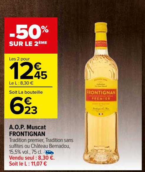 Promo A.o.p. Muscat Frontignan chez Carrefour - iCatalogue.fr