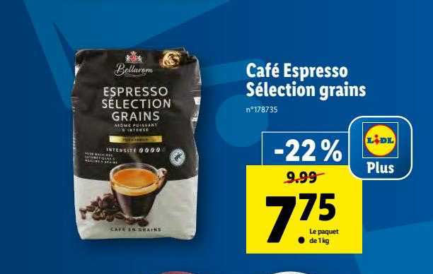Promo Café Espresso Sélection Grains chez Lidl - iCatalogue.fr