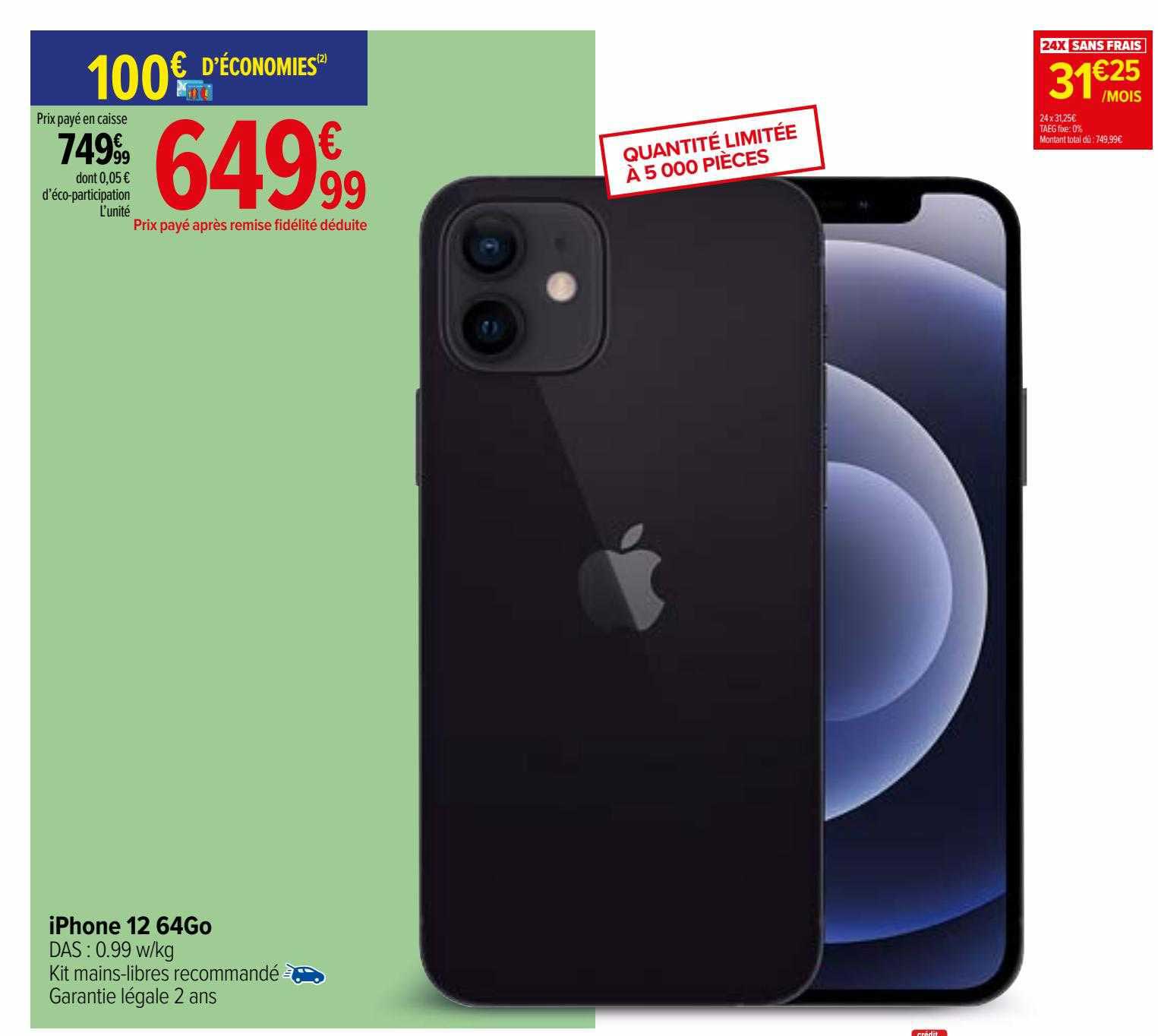 Offre IPhone S64go Reconditionné Reborn chez Carrefour