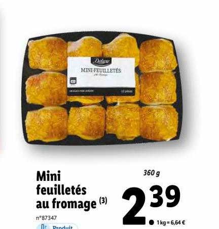 Promo Mini Feuilletés Au Fromage Deluxe chez Lidl - iCatalogue.fr