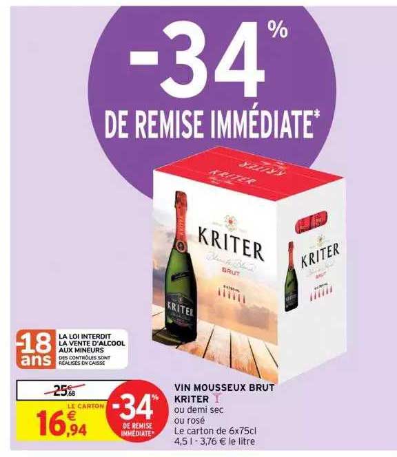 Promo Vin Mousseux Brut Kriter chez Intermarché - iCatalogue.fr