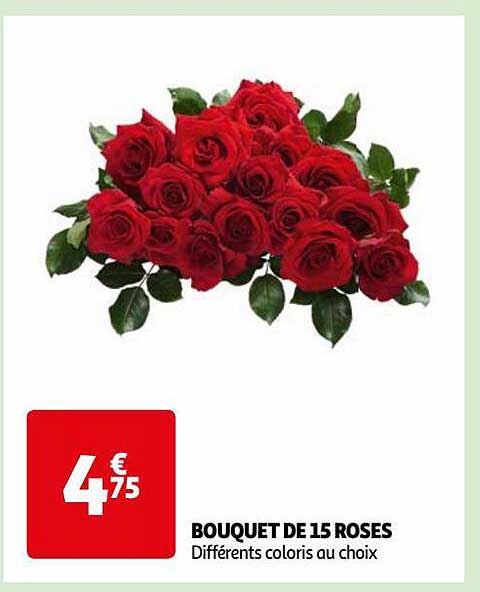 Promo Bouquet De 15 Roses chez Auchan - iCatalogue.fr
