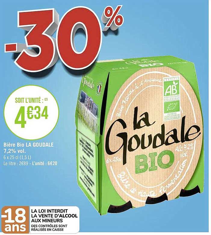 Promo Bière Bio La Goudale 7,2% Vol. chez Casino Supermarchés - iCatalogue.fr
