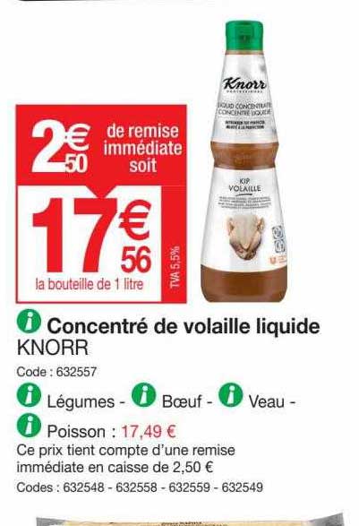 Promo Concentré De Volaille Liquide Knorr chez Promocash - iCatalogue.fr