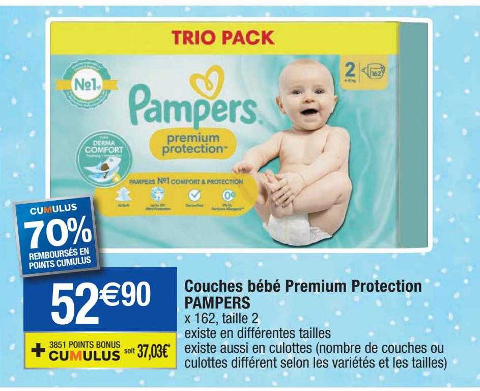Promo Couches Bébé Premium Protection Pampers chez Migros France ...