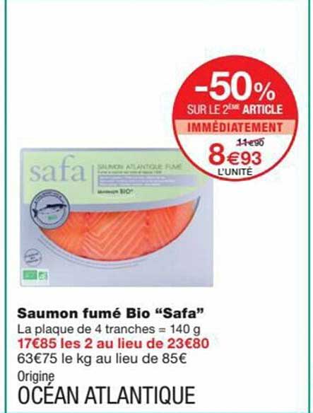 Promo Saumon Fumé Bio "safa" chez Monoprix - iCatalogue.fr