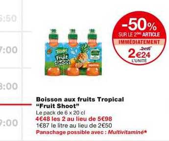 Promo Boisson Aux Fruits Tropical "fruit Shoot" chez Monoprix ...
