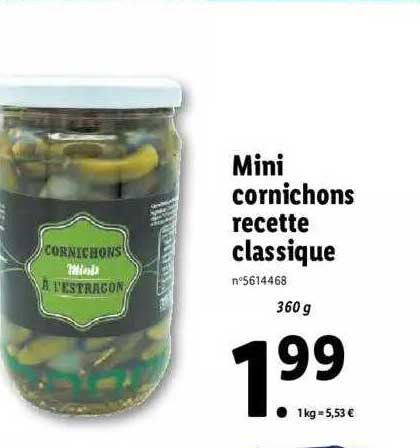 Promo Mini Cornichons Recette Classique chez Lidl - iCatalogue.fr