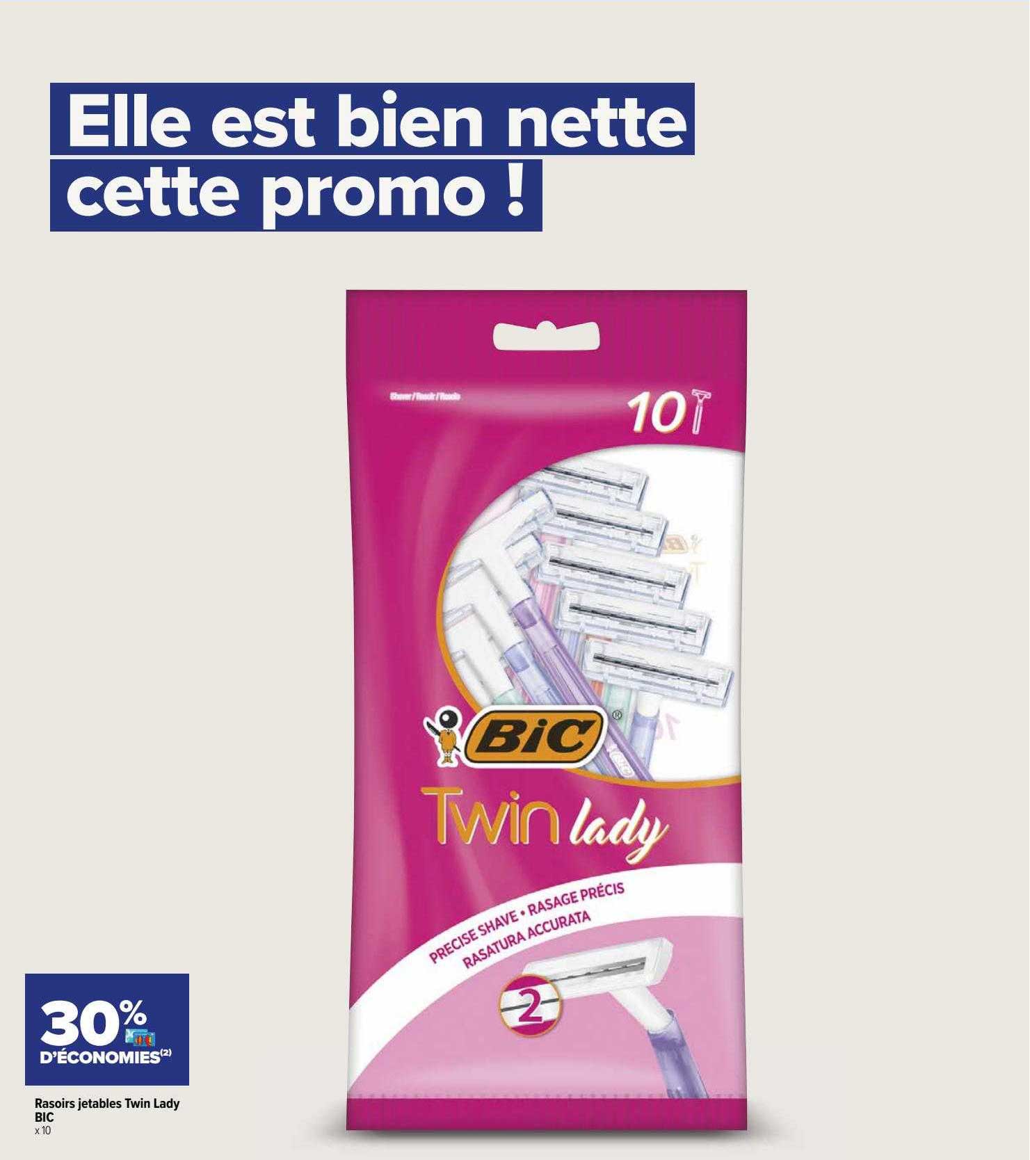 Promo Rasoirs Jetables Twin Lady Bic chez Carrefour Express - iCatalogue.fr